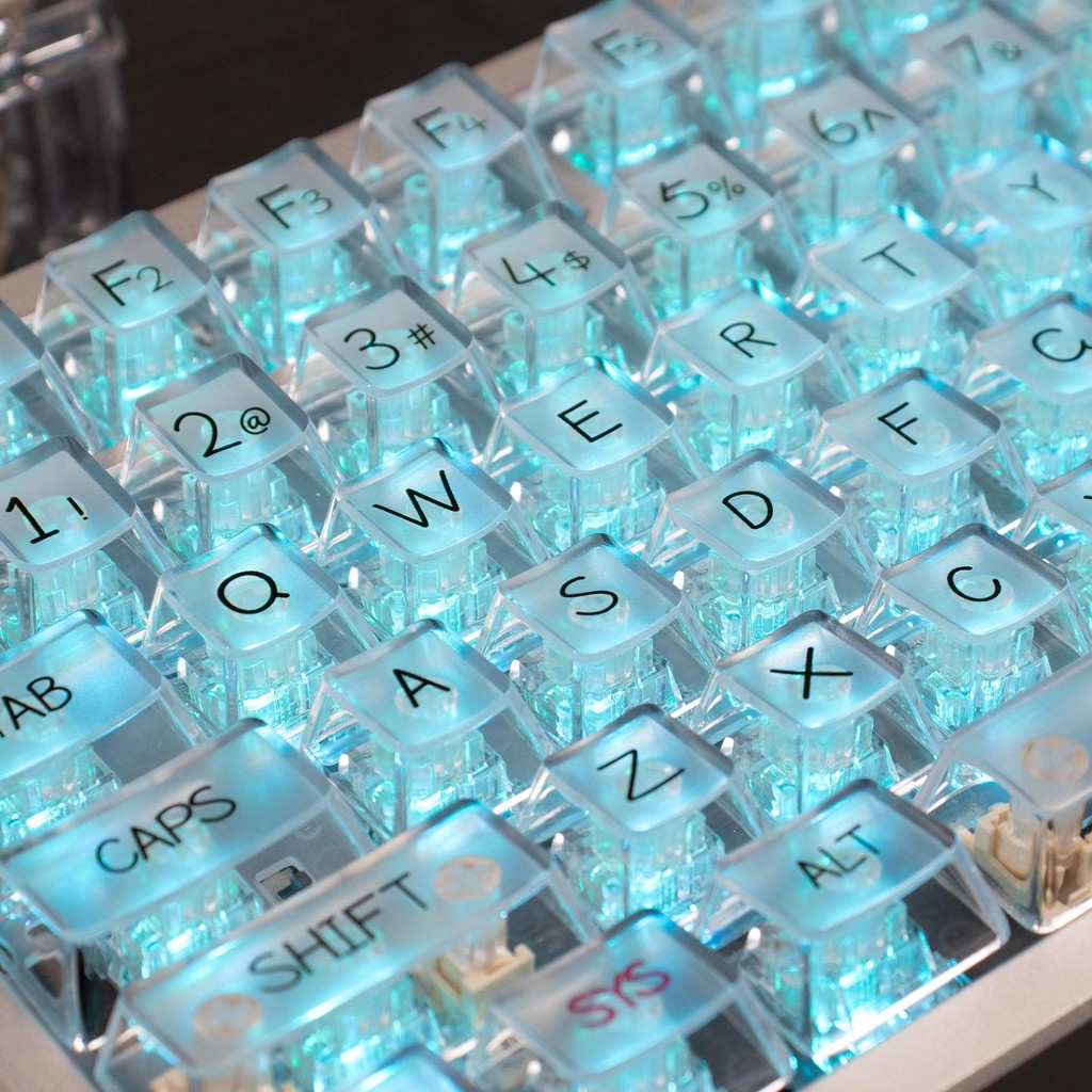 OEM profile Transparent Scrub Feel Keycaps Big Font PC keycaps set for ...