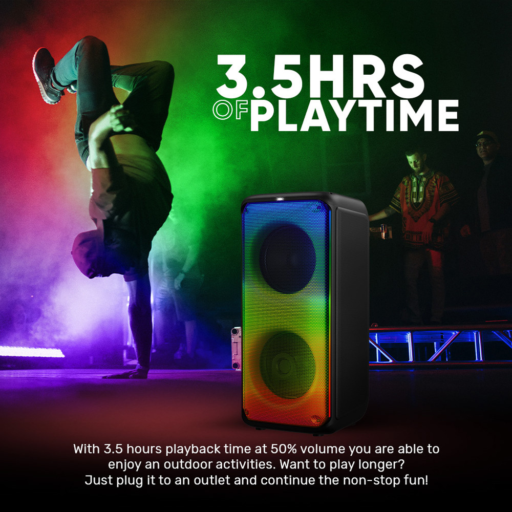 SonicGear Audiox Pro 800HD Bluetooth 5.3 Portable Speaker with 2 ...