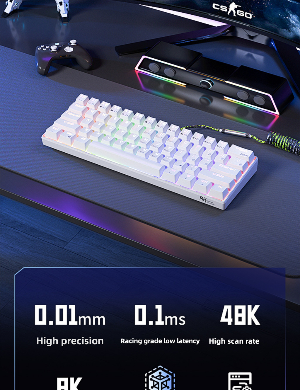 RK C60 GATERON Magnetic Switch Mechanical Keyboard Customized RT Low ...