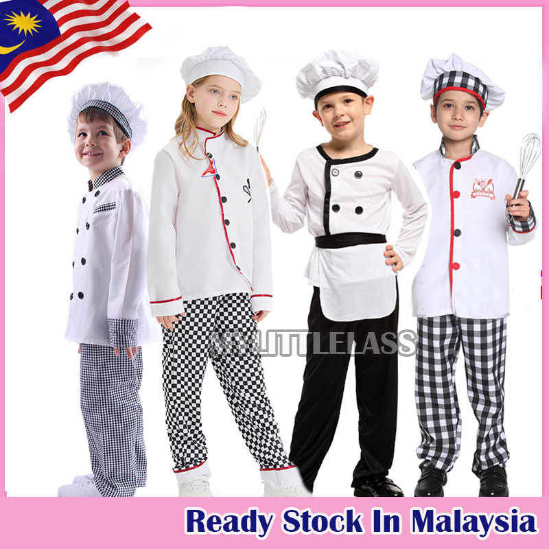 MYLITTLELASS Children Boy Girl Chef Role Play Costume Occupation ...