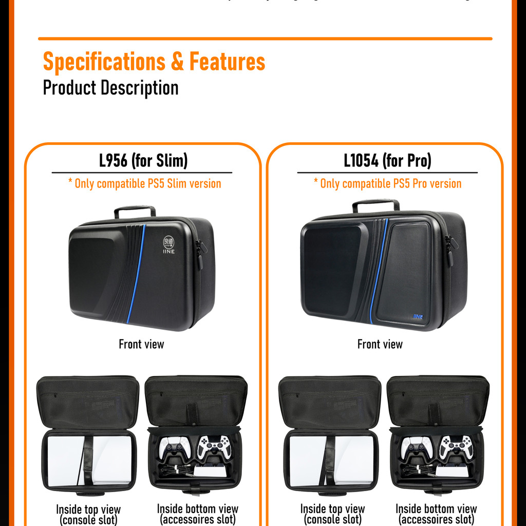 IINE 良值 PS5 SLIM / PRO Console Carrying Travel Bag Protection PS5 ...