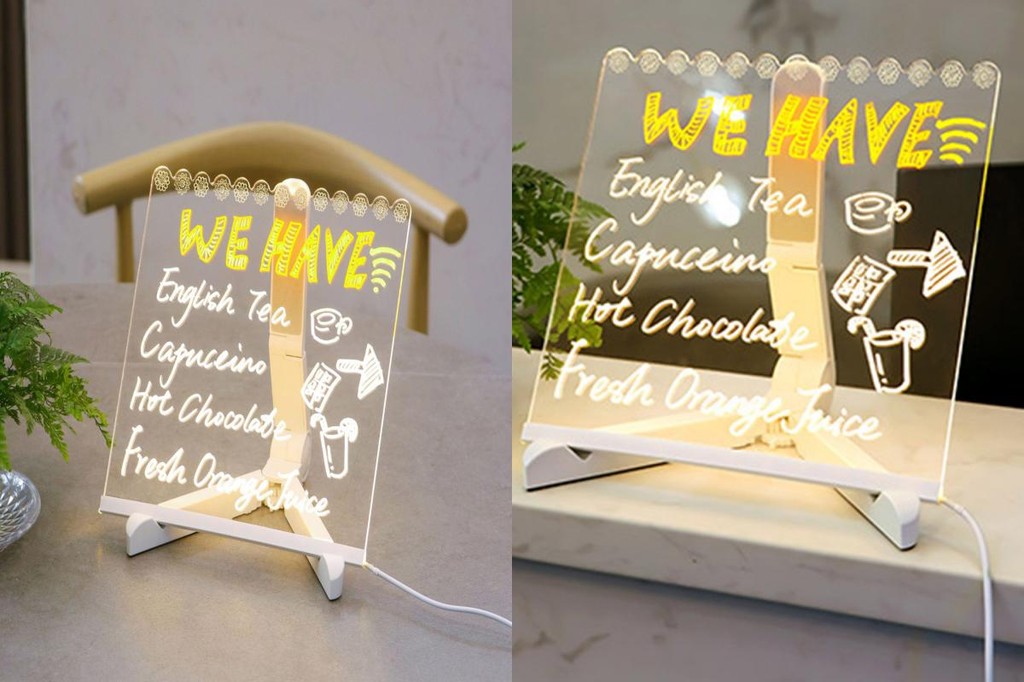 sudeyte Colorful Led Message Sign Led Light-up Writing Board Colorful ...