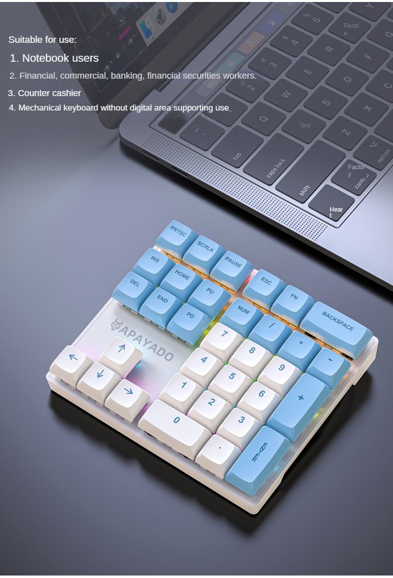 Yiqi 33 Key Mechanical Digital Keyboard Green Axis Red Axis Left Hand ...