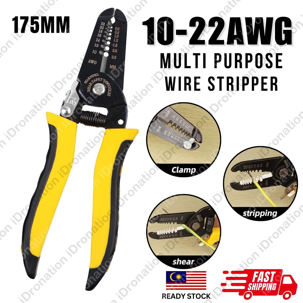 175MM Multi-Purpose Wire Cable Stripper Cutting Stripping Terminal Wire ...