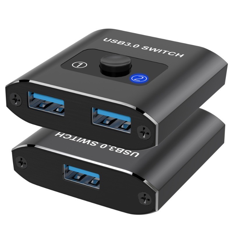 USB 3.0 Switch Selector KVM Switch 5Gbps 2 in 1 Out USB Two-Way Sharer for Printer Keyboard ...