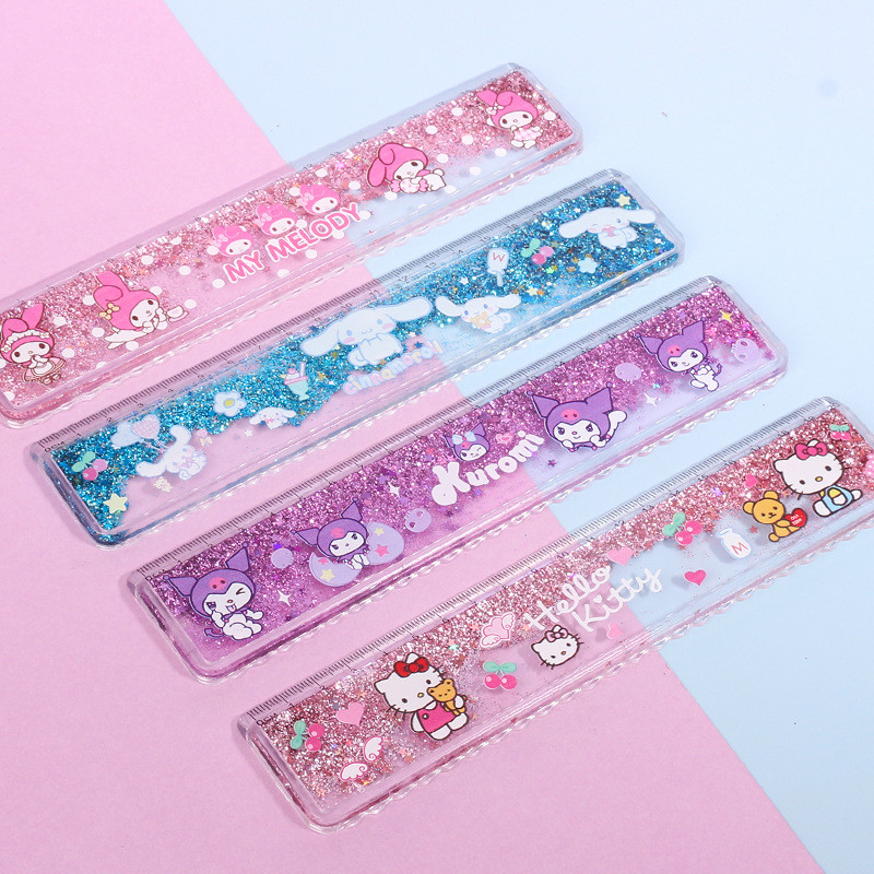 Cartoon Pikachu Sanrio Kuromi Lotso Quicksand Ruler Student Straight ...