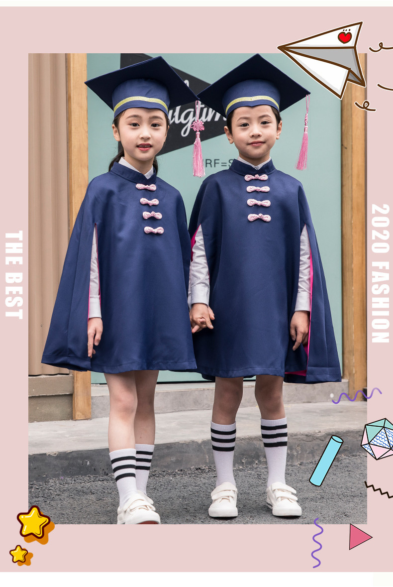 Children's Doctoral Uniform Bachelor's Uniform Kindergarten Graduation ...