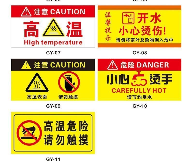 Beware of Scalding Signs High Temperature Danger Do Not Touch Warning ...