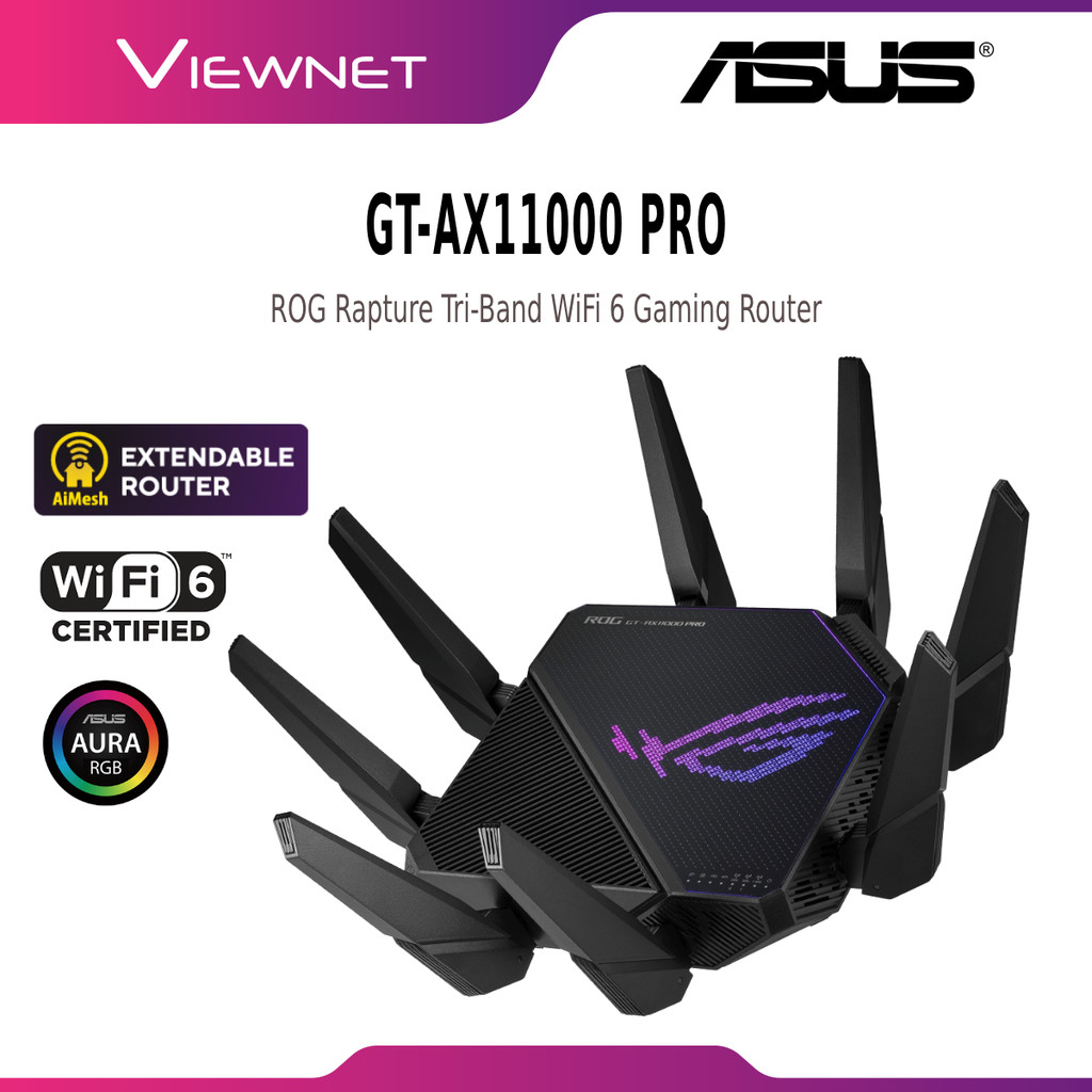 ASUS ROG RAPTURE GT-AX11000 PRO TRI-BAND WIFI 6 / GT-AXE16000 QUAD-BAND WIFI 6E GAMING ROUTER ...