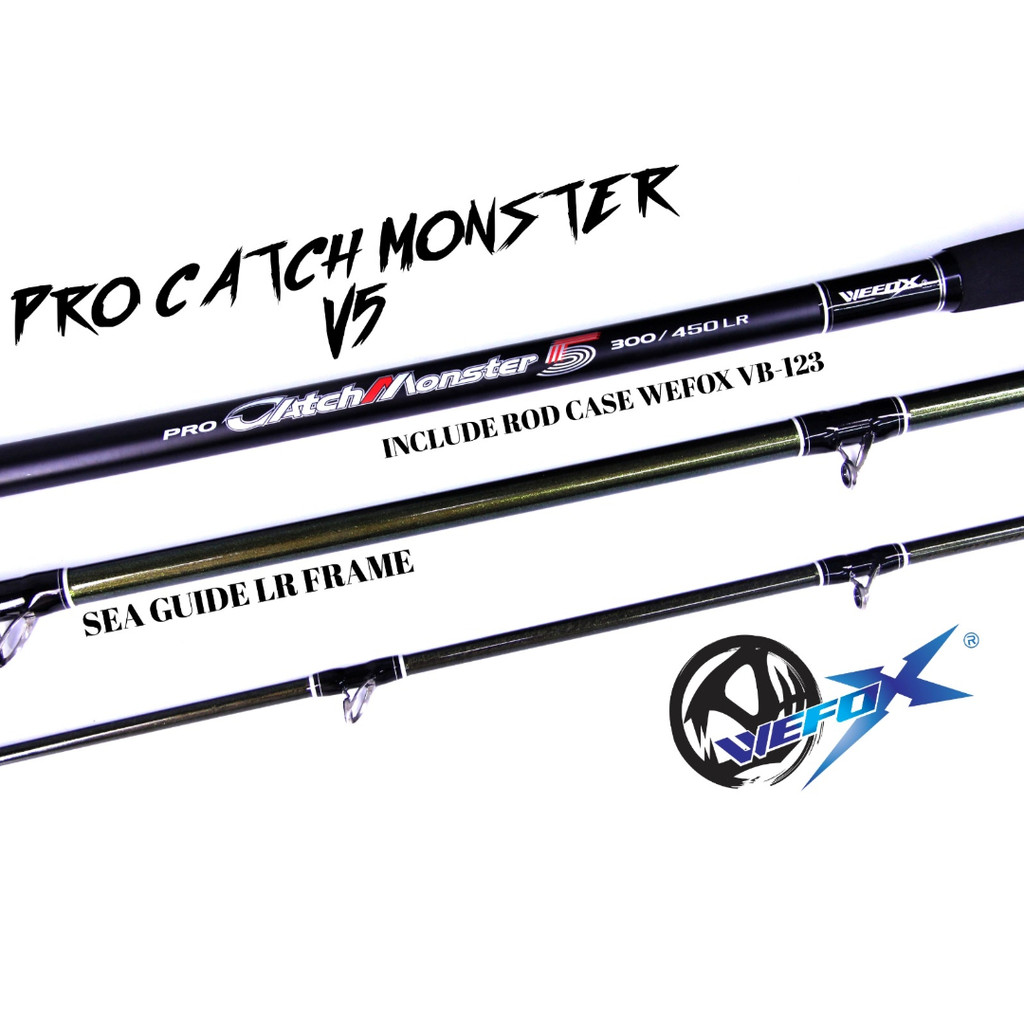 WEFOX PRO CATCH MONSTER V5 FISHING ROD BOAT Joran Pancing Laut Heavy ...