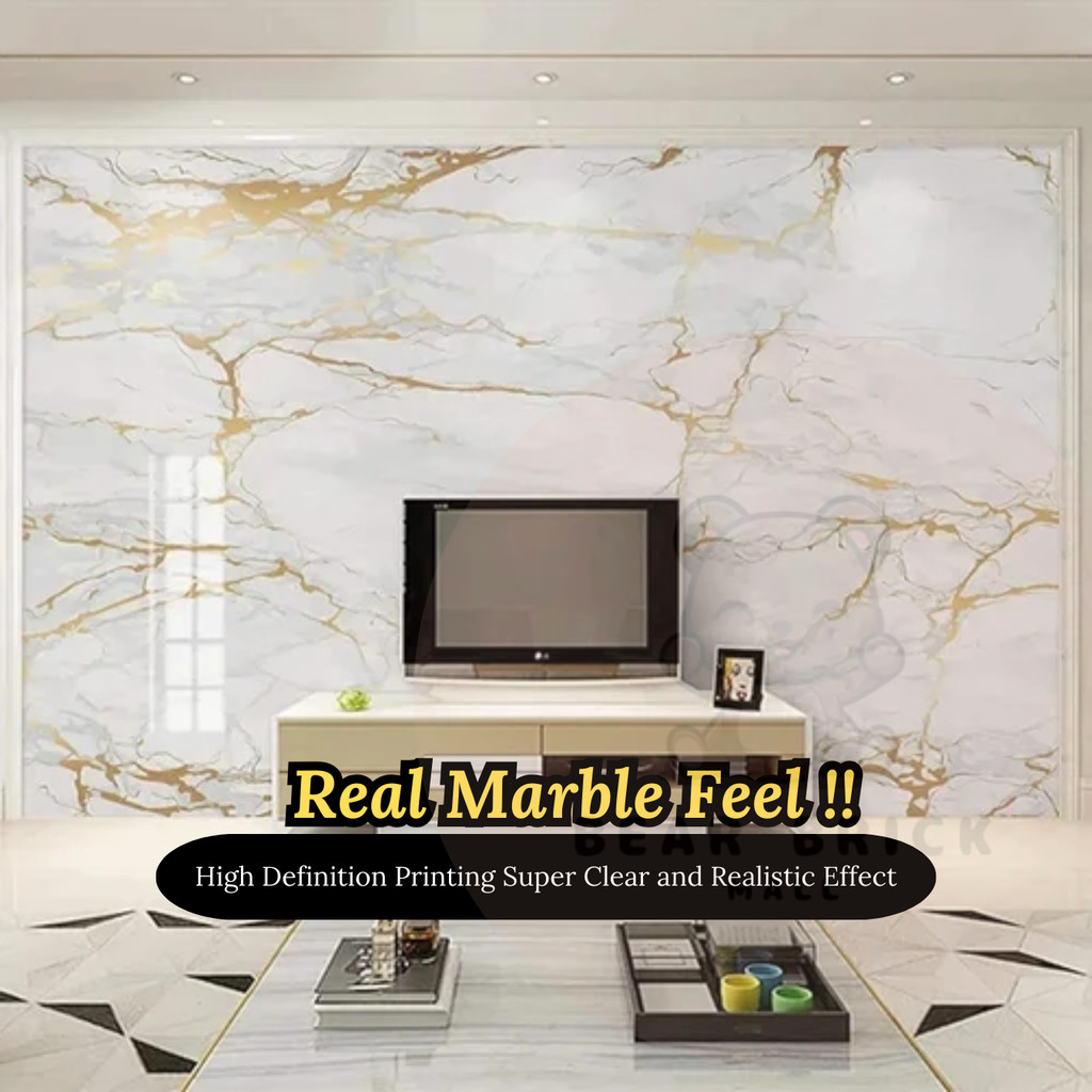 Large 300cm x 120cm Flexi Marble Sheet Imitation Ceramic Wallpaper ...