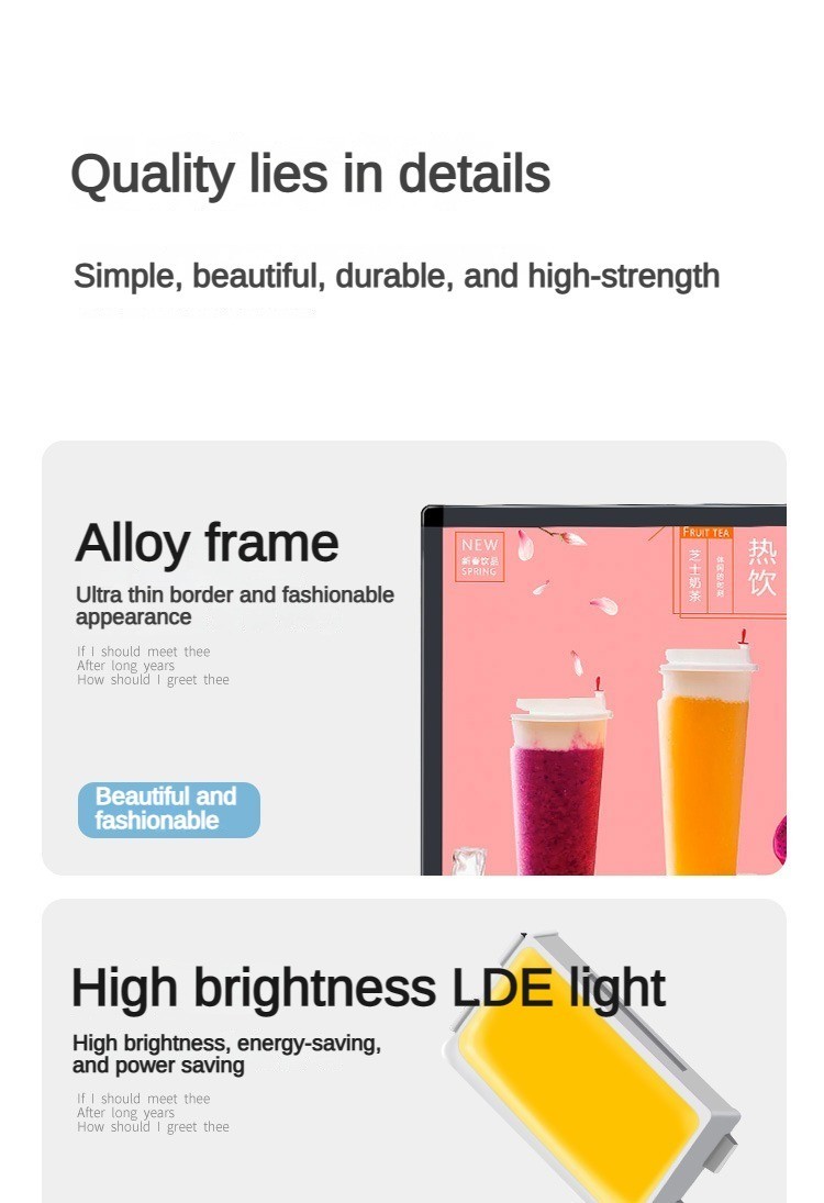 LED billboard display With telescopic boom hanging menu board display ...