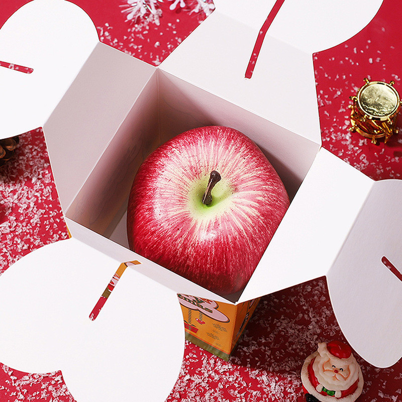 25Pcs Christmas House Apple Candy Gift Box Biscuit Eve Favor Gift ...