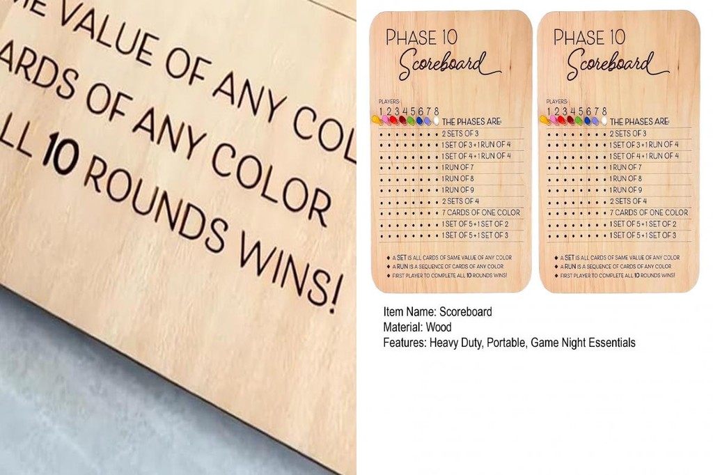 BF Card Game Scoreboard Game Night Scoreboard Wooden Scoreboard Set for ...