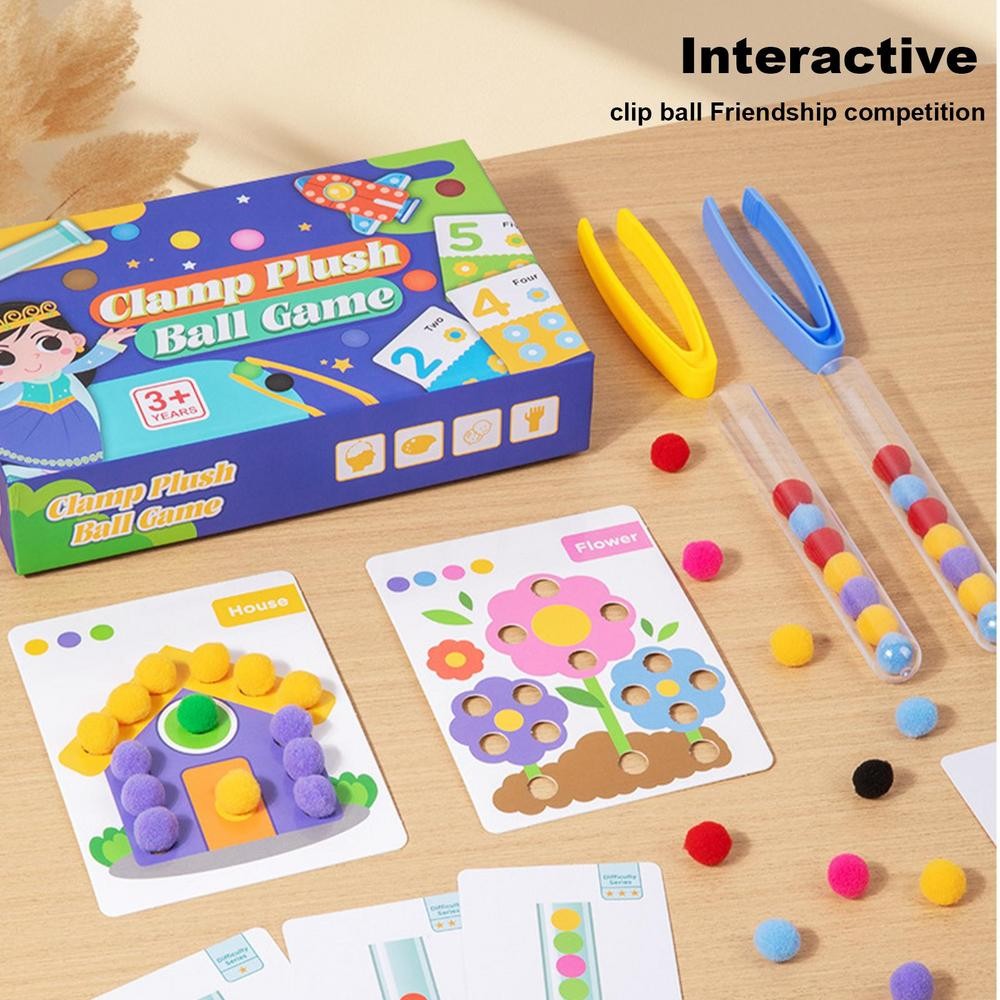 Colorful Plush Ball Matching Game Learning Counting Toy Sorting Games ...