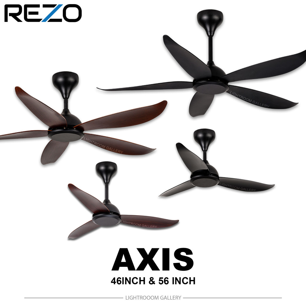 REZO AXIS 46" / 56" DC MOTOR REMOTE CONTROL CEILING FAN (MATTE BLACK ...