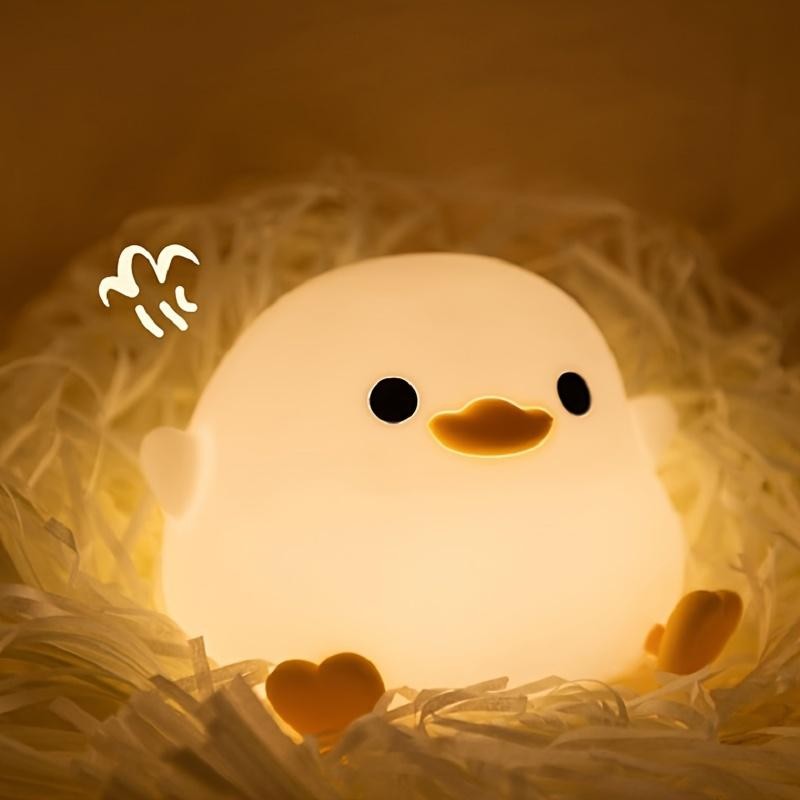 Doudou Duck Silicone Nightlight Atmosphere Light Bedroom Bedlight USB ...