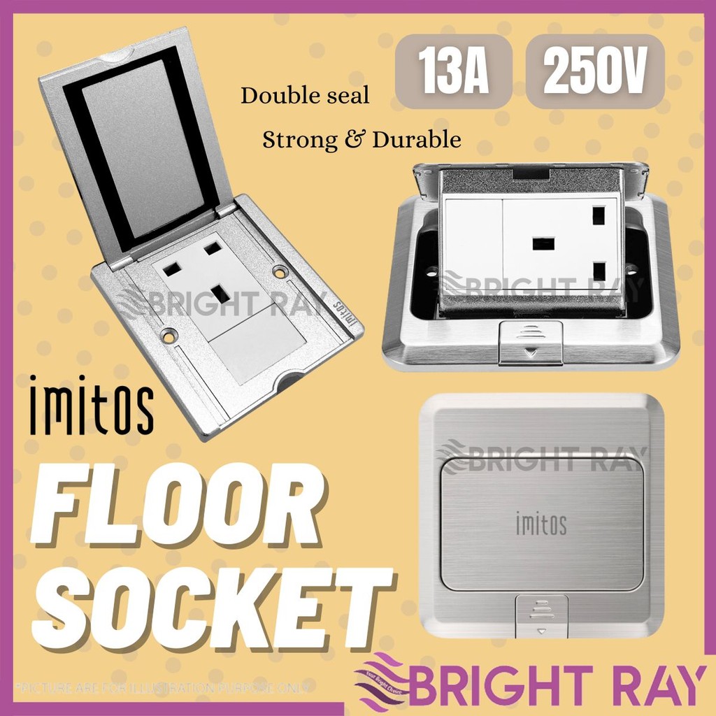 13A Floor Socket Pop Up Socket Soket Plug 3 Pin Plug Floor Cover Hidden Socket Cover Plug Socket ...