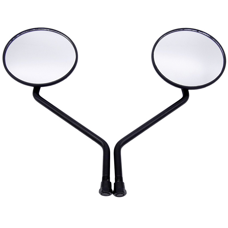 10mm Universal Motorcycle Round Side Mirrors Motorbike Rearview Mirror ...