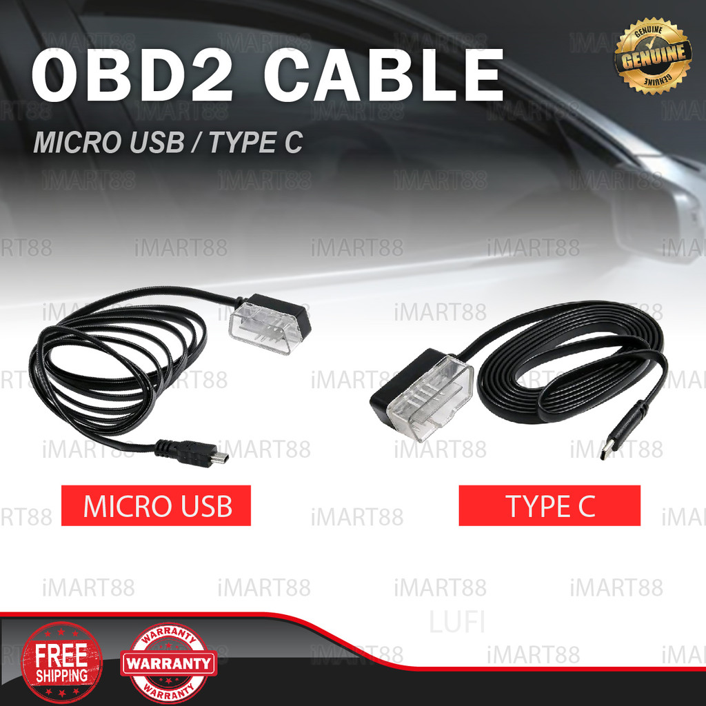 OBD2 OBD-II For OBD Gauge 16pin Diagnostic Extension Adapter to Mini ...