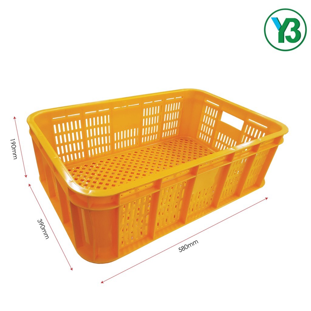 in stock Plastik Kotak Bakul Sayur Buah-Buahan Warna Kuning / Yellow ...