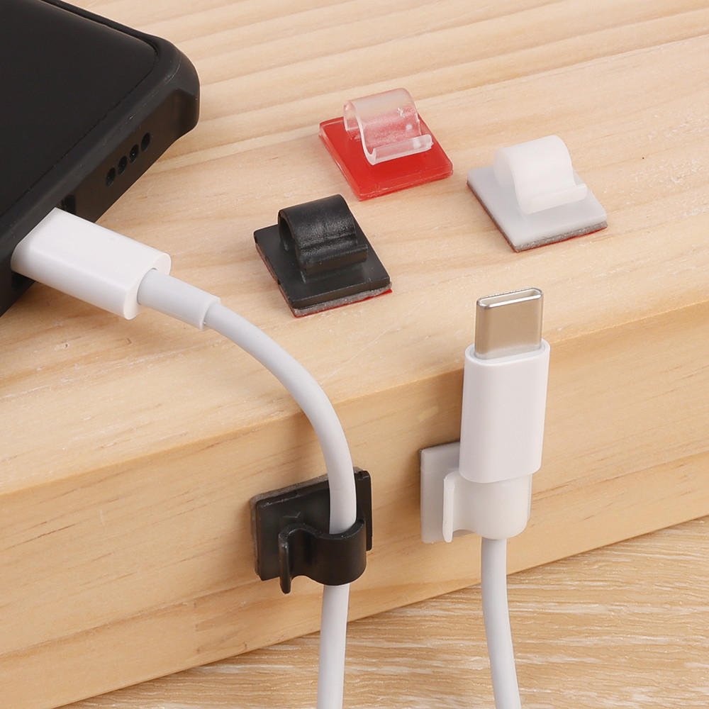 Mini Cable Clips Self-adhesive Cable Organizer Data Cord Holder Wall ...