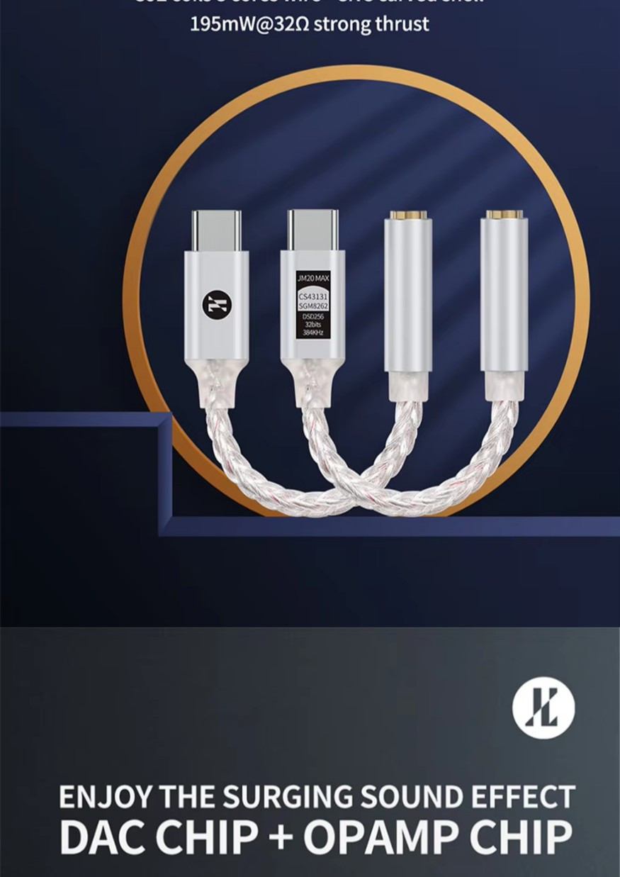 JCALLY JM20 Max, Portable DAC/AMP: CS43131 + SGM8262 Dual-Chip, USB-C ...