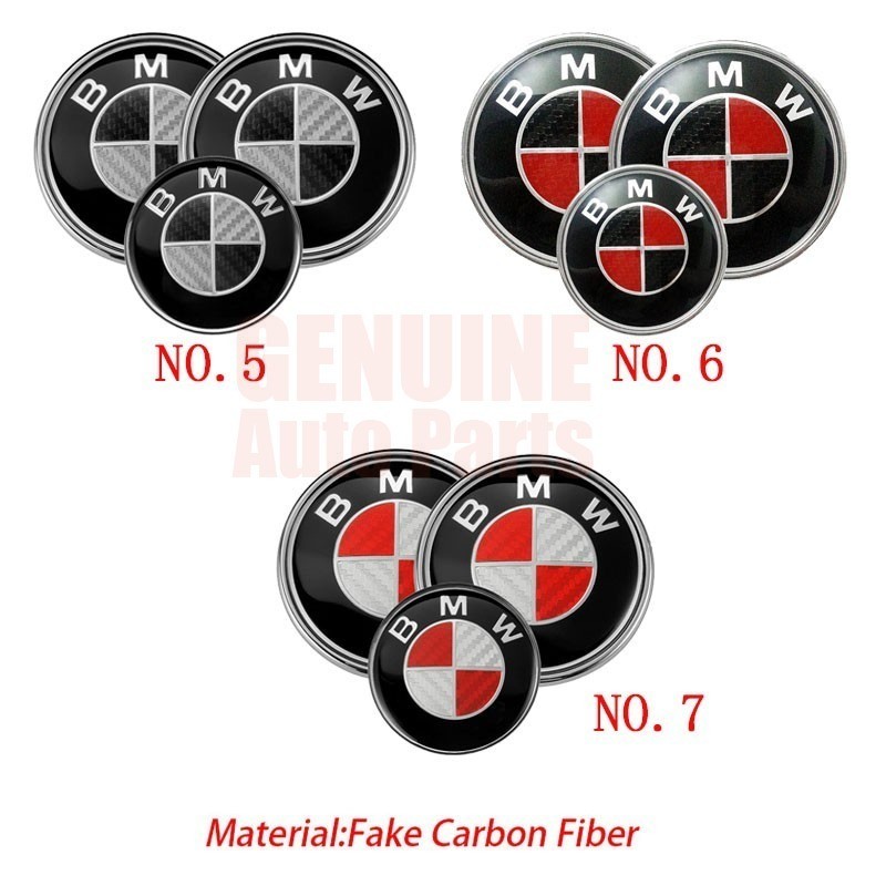 3pcs For BMW E60 E39 E34 E46 E32 82mm Car Front Hood Emblem 82mm Auto ...