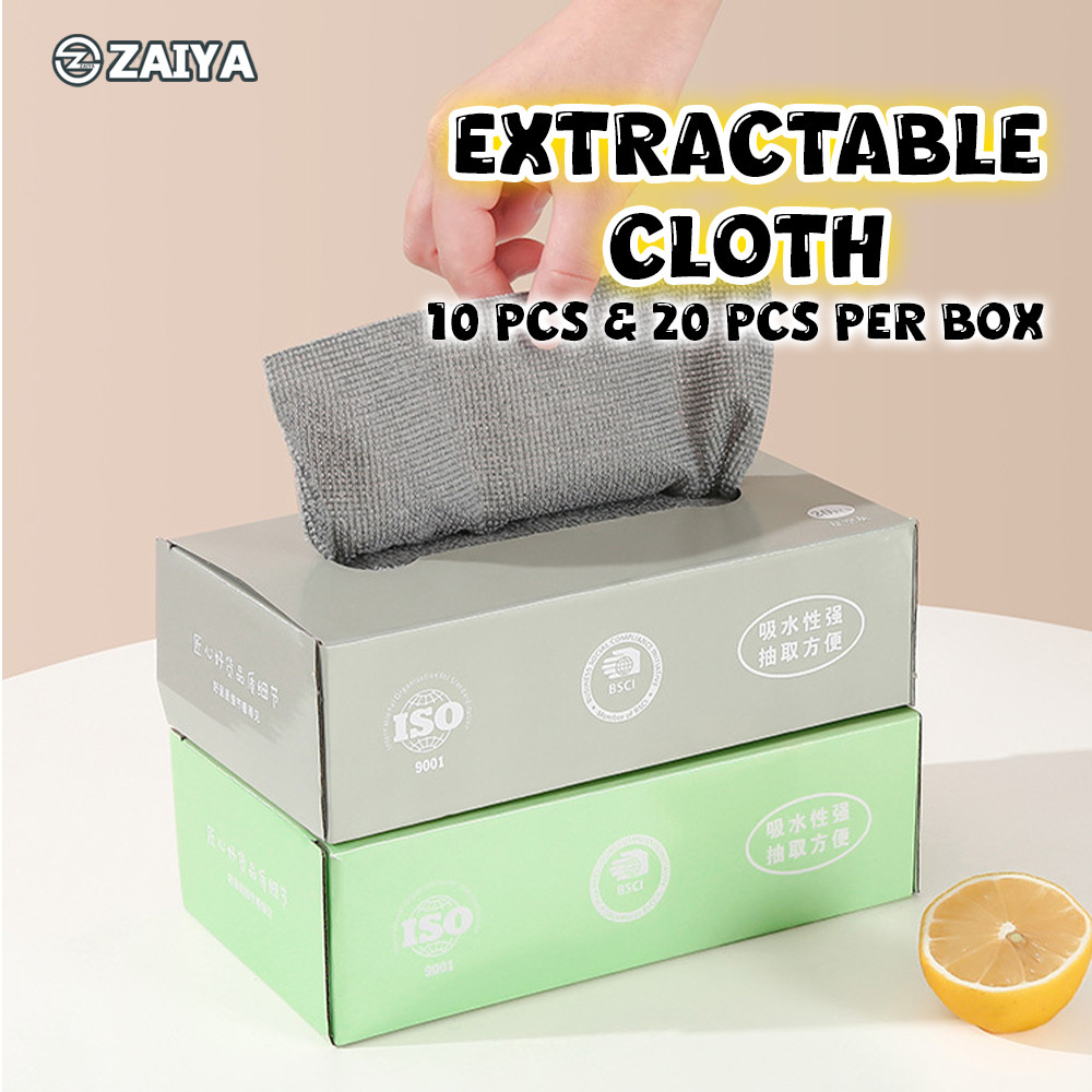 EXTRACTABLE CLOTH Disposable Absorbent Cleaning Rag 10 pcs & 20 pcs ...