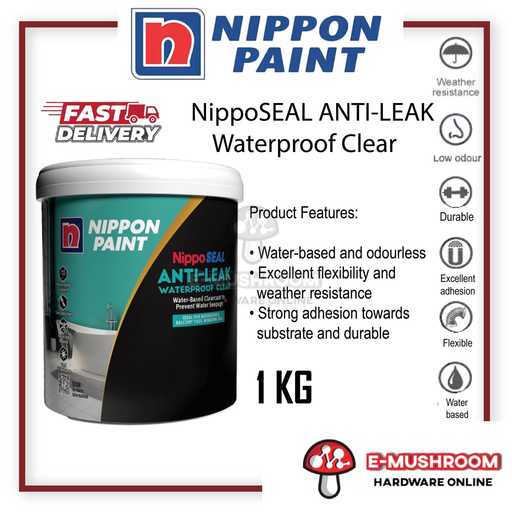 1kg Nippon Paint NippoSeal Anti Leak Waterproof Clear 防漏防水透明 | Shopee ...