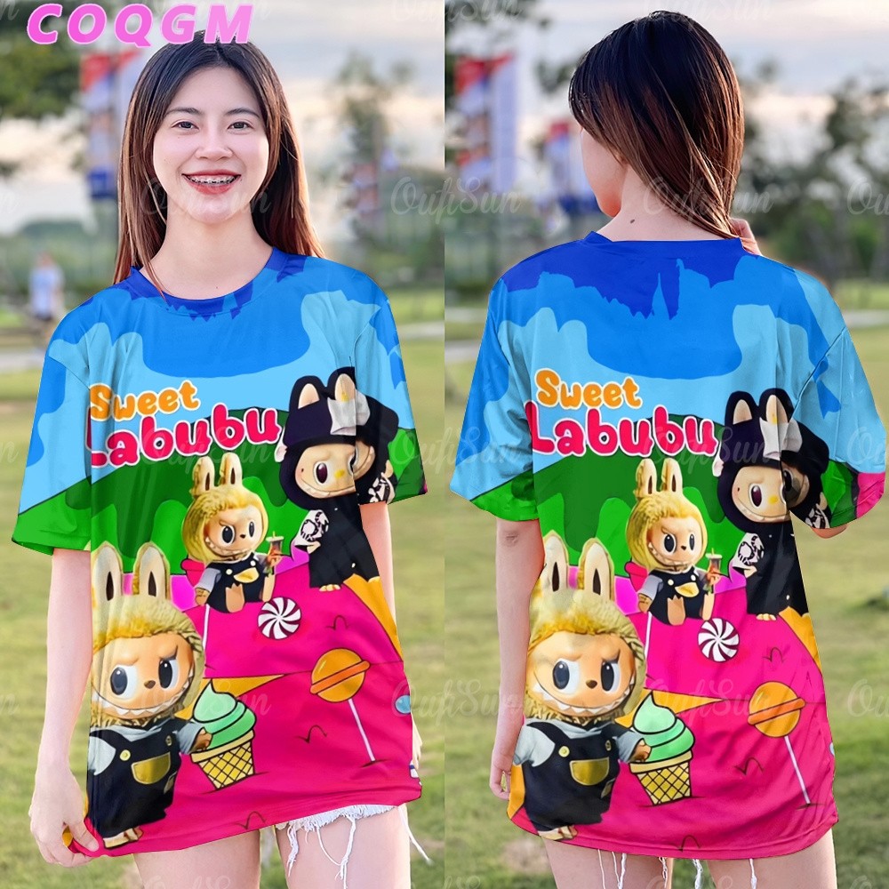 【NEW】Popmart Labubu Men's and Women's Tshirt Cartoon Jersey Oversized ...