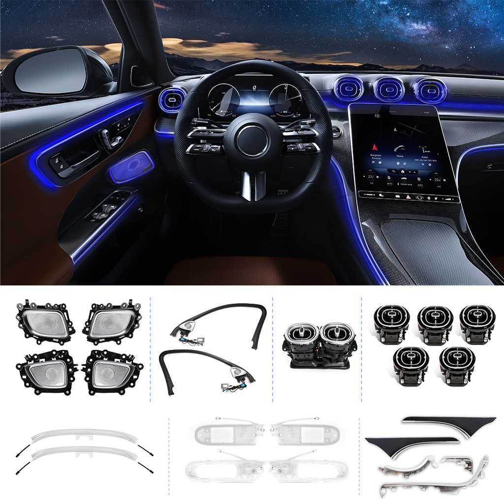 For Mercedes-Benz W206 C GLC X254 2022 2023 2024 Car Ambient Lights 64 ...