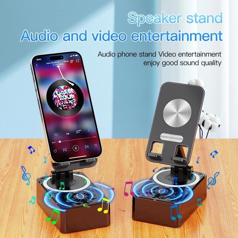 [Local Shipment] 3-in-1 Phone Stand With Bluetooth Speaker 360 Degree ...