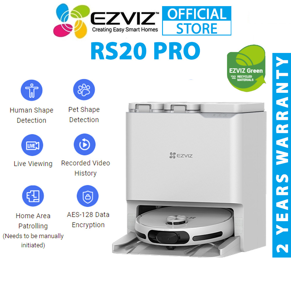 EZVIZ RS20 Pro Robot Vacuum & Mop Combo 7200 Pa Suction Power Automatic ...