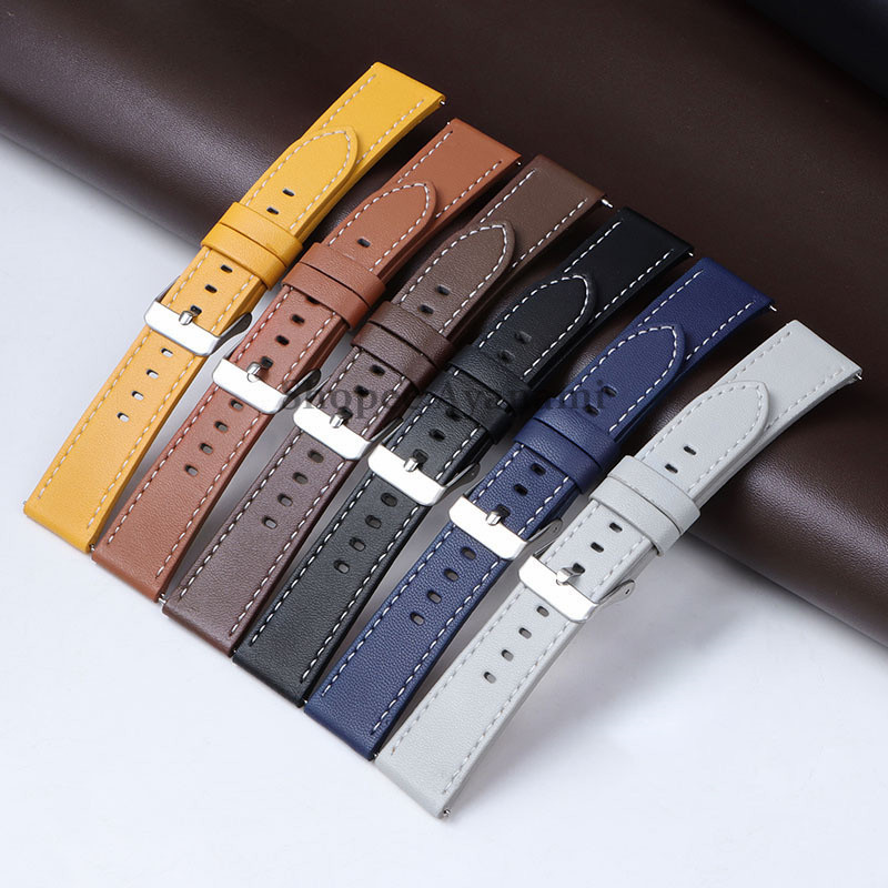 20mm 22mm Genuine Leather Watch Band Quick Release Universal Watch ...