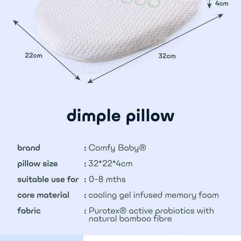 Comfy Baby Cooling Purotex Dimple Pillow | Memory Foam Baby Pillow ...