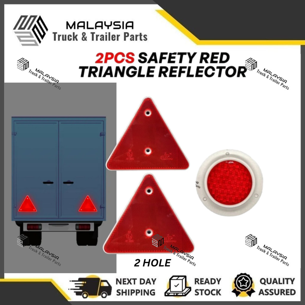 2Pcs Triangle Warning Reflector Truck Plate Rear Light , Stop Warning ...