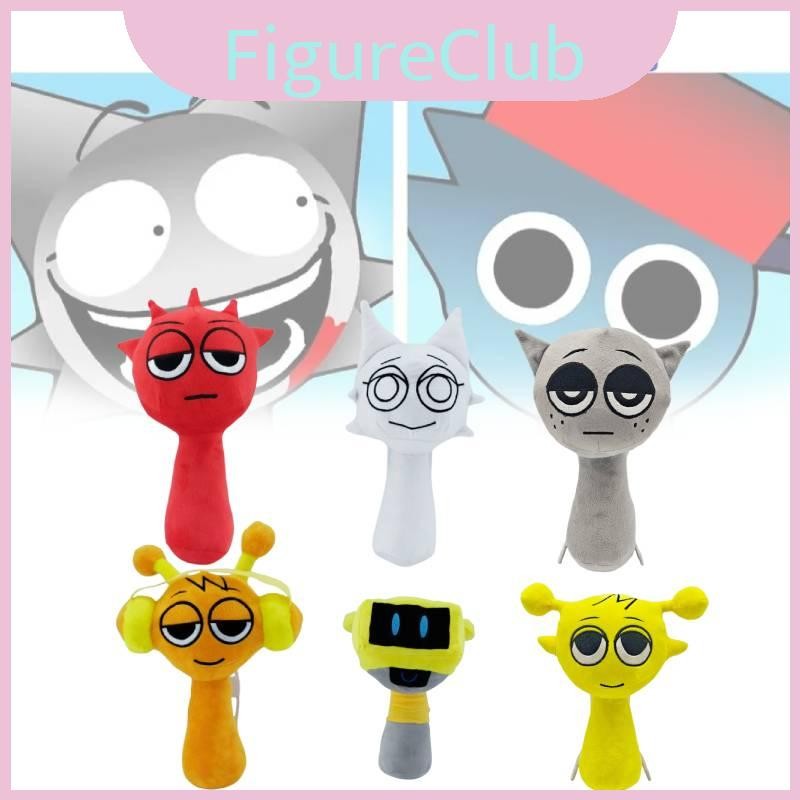 Plush Cozy Sprunki Stuffed Toy Doll In Bright Red White And Orange ...