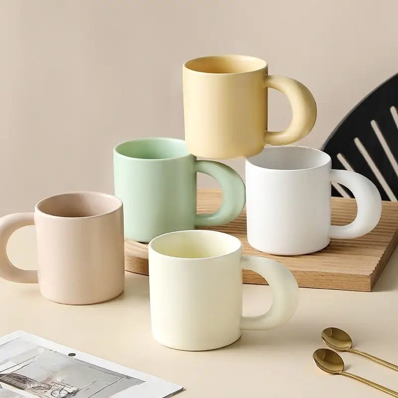 Coffee Mug Ceramic Insta Style Pastel Colour With Fat Handle Photogenic ...