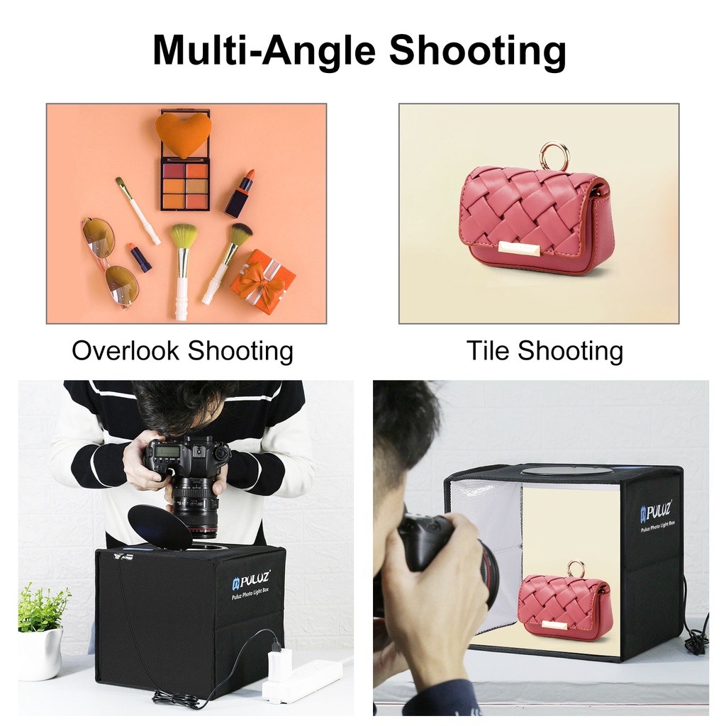 Puluz 25cm / 30cm / 40cm LED Product Case Lightbox Folding Mini Photo ...