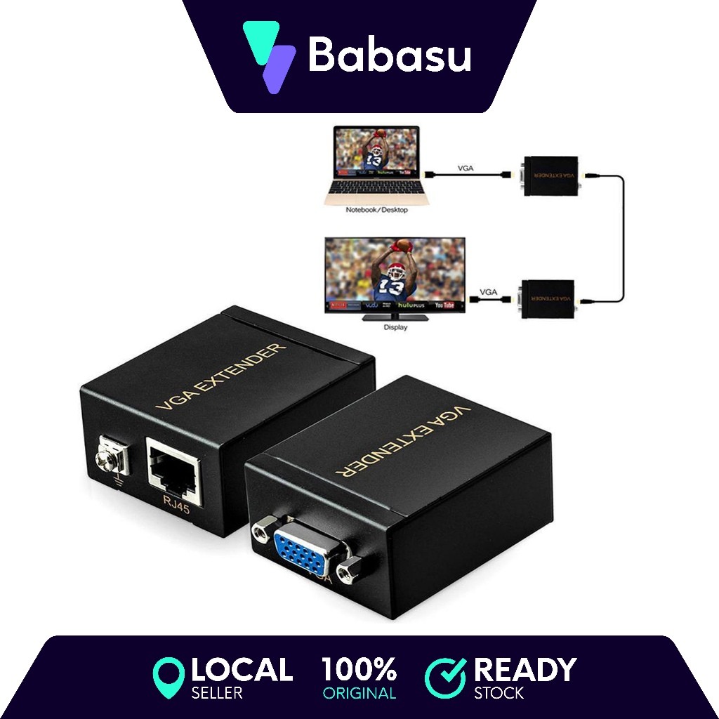 in stock 60M VGA to RJ45 Signal Extender Amplifier Converter Over CAT ...