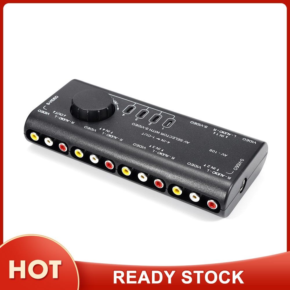 in stock 4 in 1 Out AV RCA Switch Box AV Audio Video Signal Switcher ...