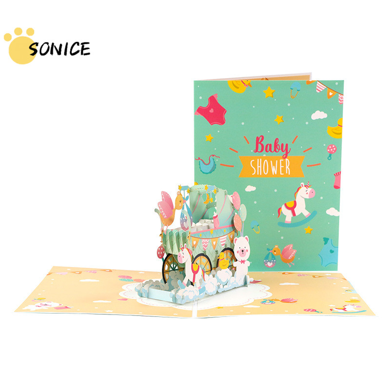 3D Greeting Pop Up Baby Card New Baby Greeting Pop Up Card New Baby ...