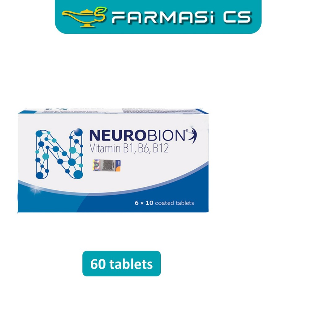 PROMO Neurobion 60 Tablets (1 BOX) EXP:07/2026 [ Vitamin B1 B6 B12 ...