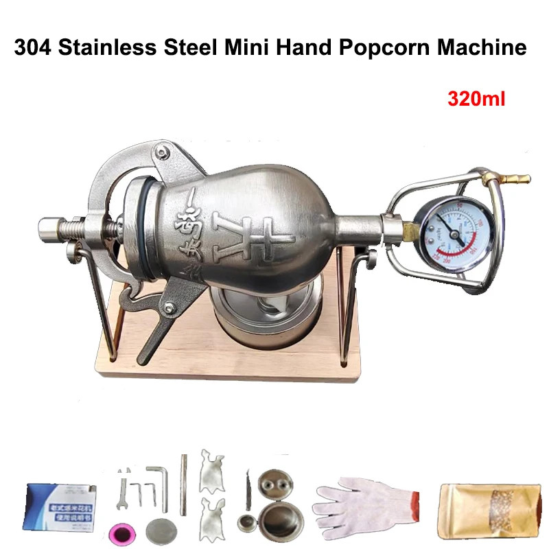 Hand Popcorn Machine 320ML Open Firing Popcorn Puffing Machine ...