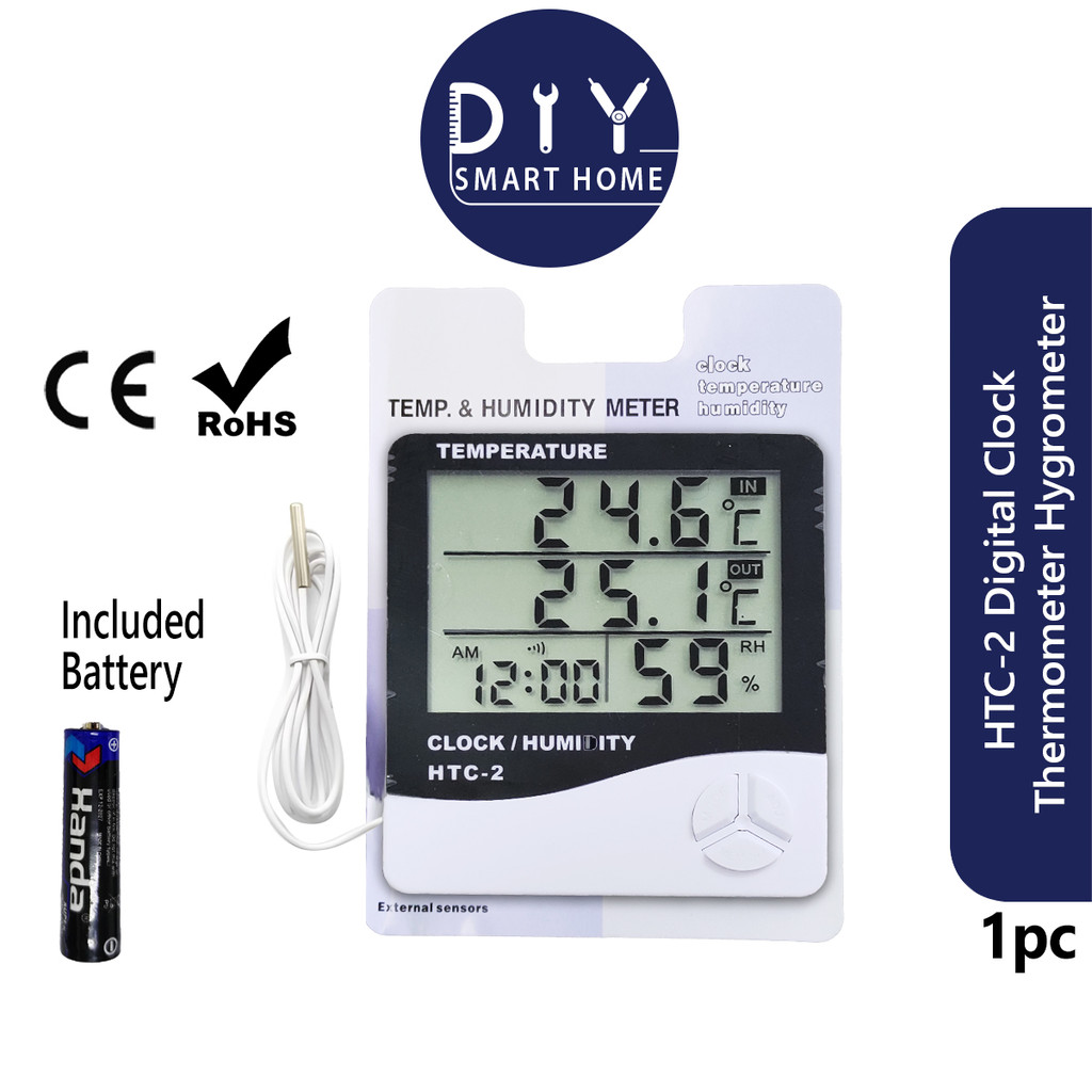 Biocare HTC-2 Digital Hygrometer with LCD Display (3 in 1 - Humidity ...