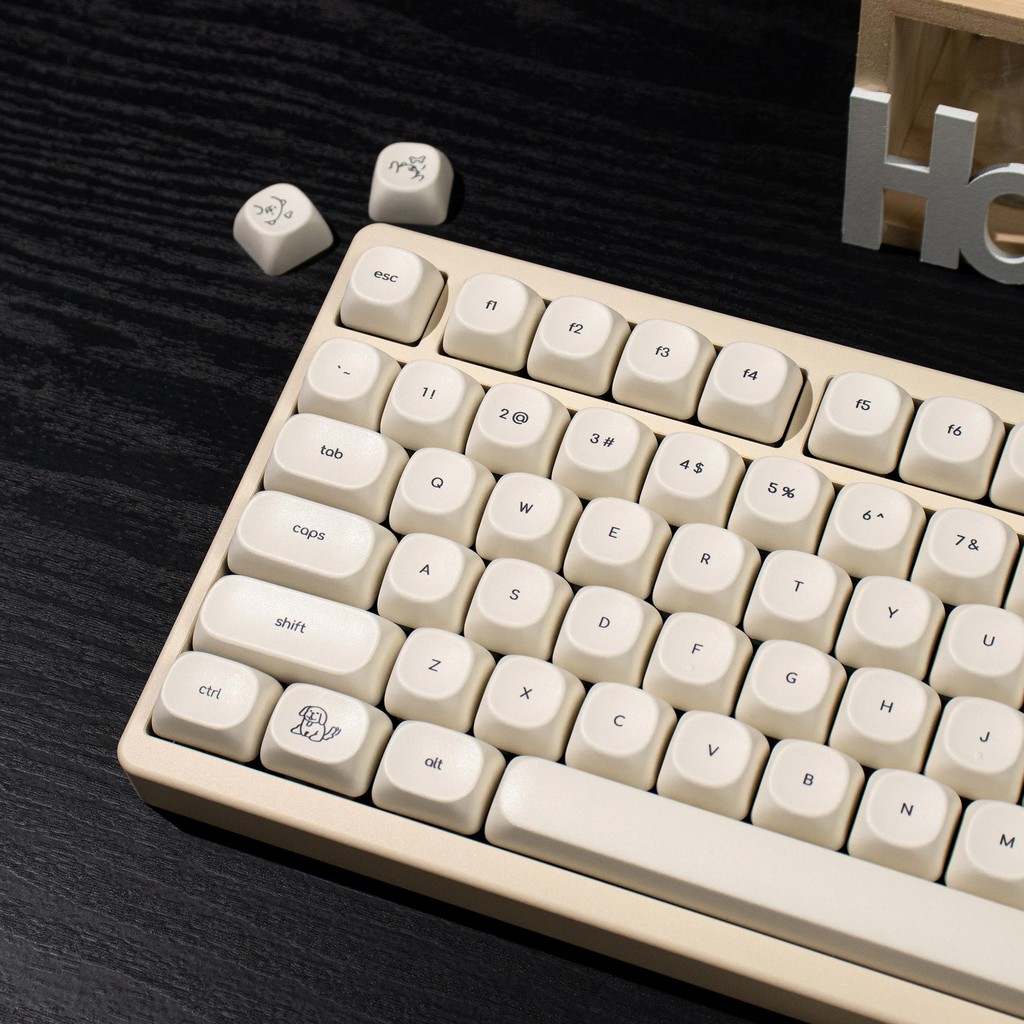 Minimalist Animals White Keycaps MOA profile PBT Keycaps for MX ...