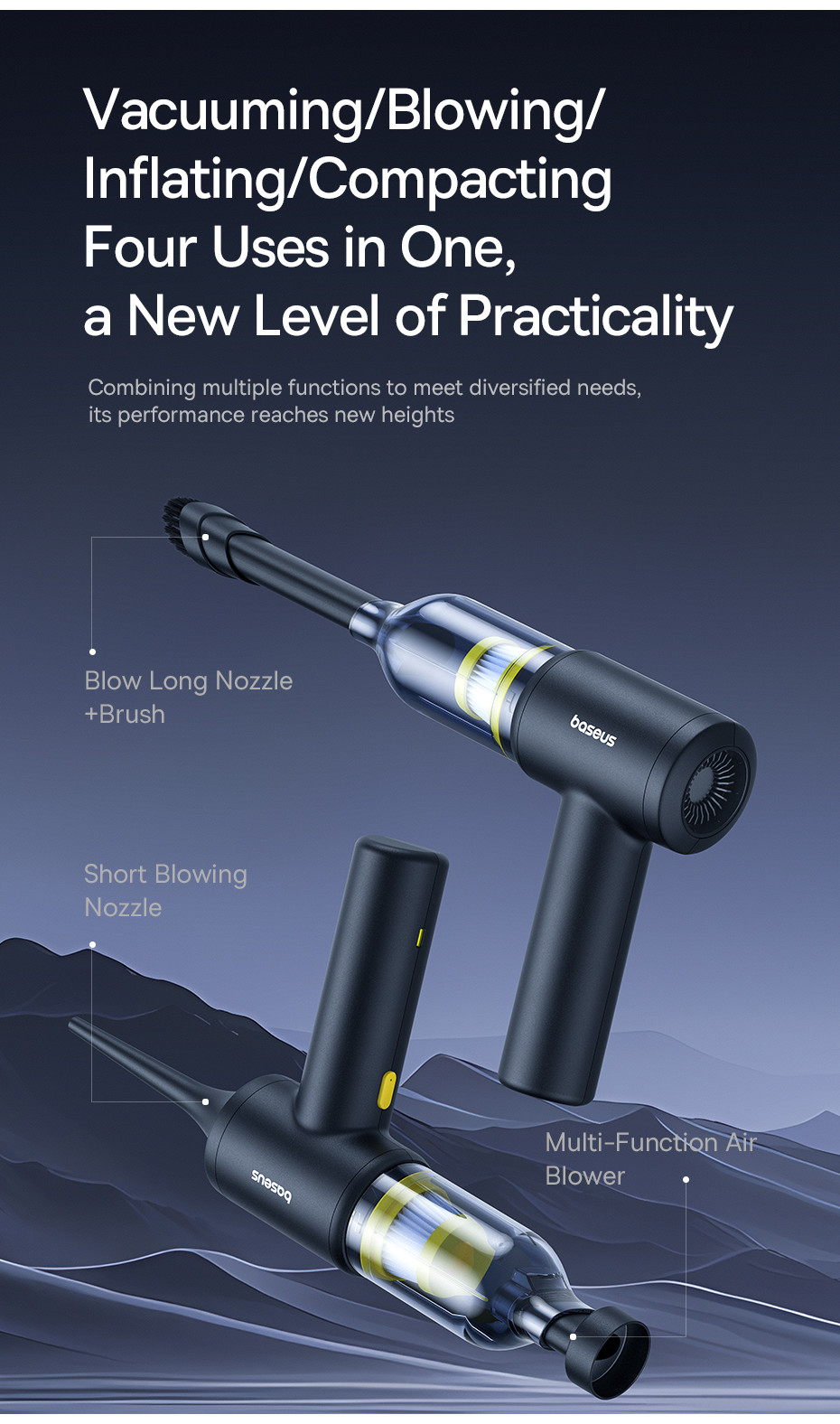 Baseus Car Vacuum Cleaner Wireless Air Dust Blower for Car Powerful Car ...