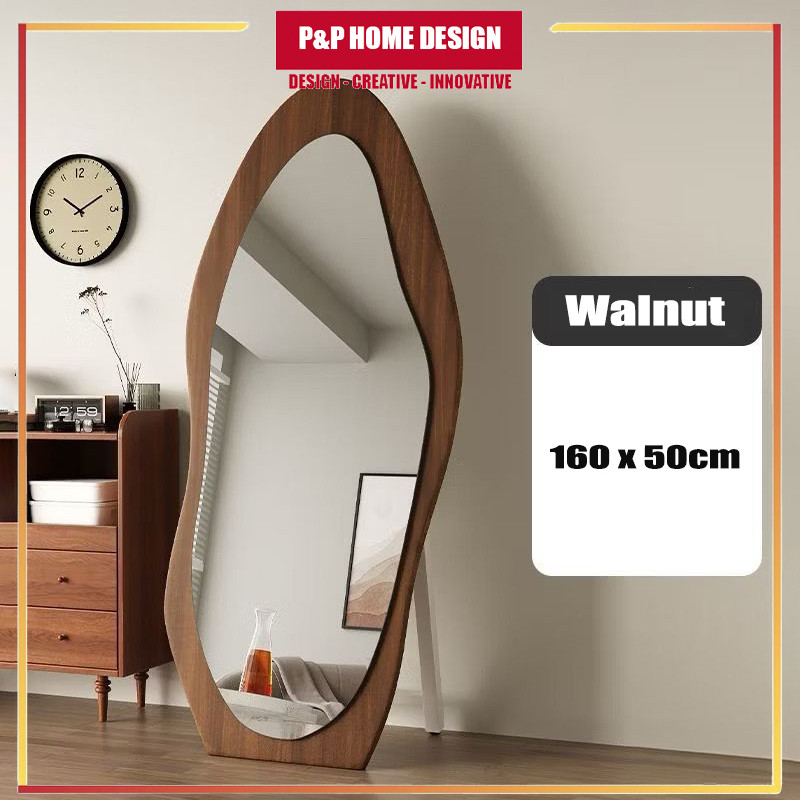 Nordic Irregular Wood Frame Mirror Full Length Cloud Mirror Ins Modern ...