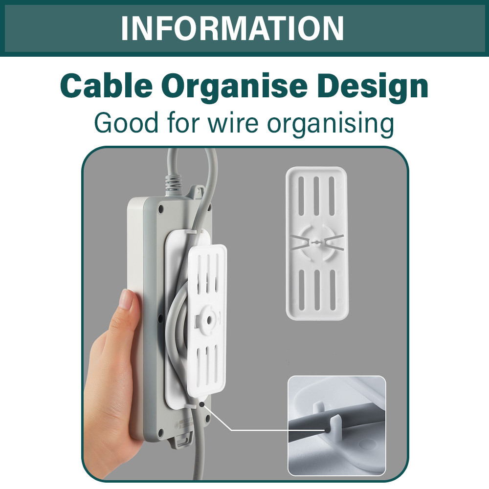 [360° Rotate] Encora Wall Mount Extension Plug Holder Socket Hanger Rak ...